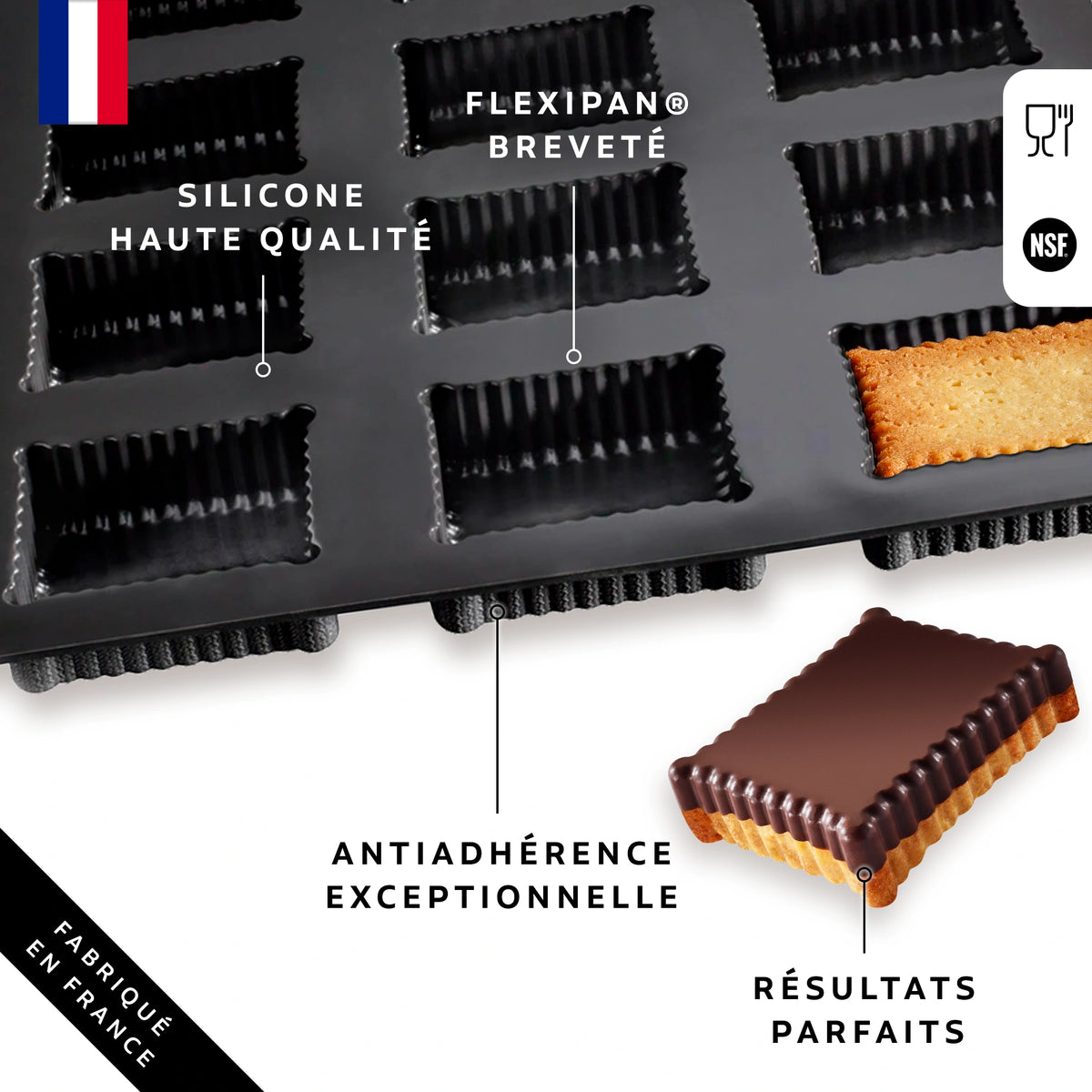 Moule 12 Petits Beurres - Moule silicone français – Boutique officielle ...